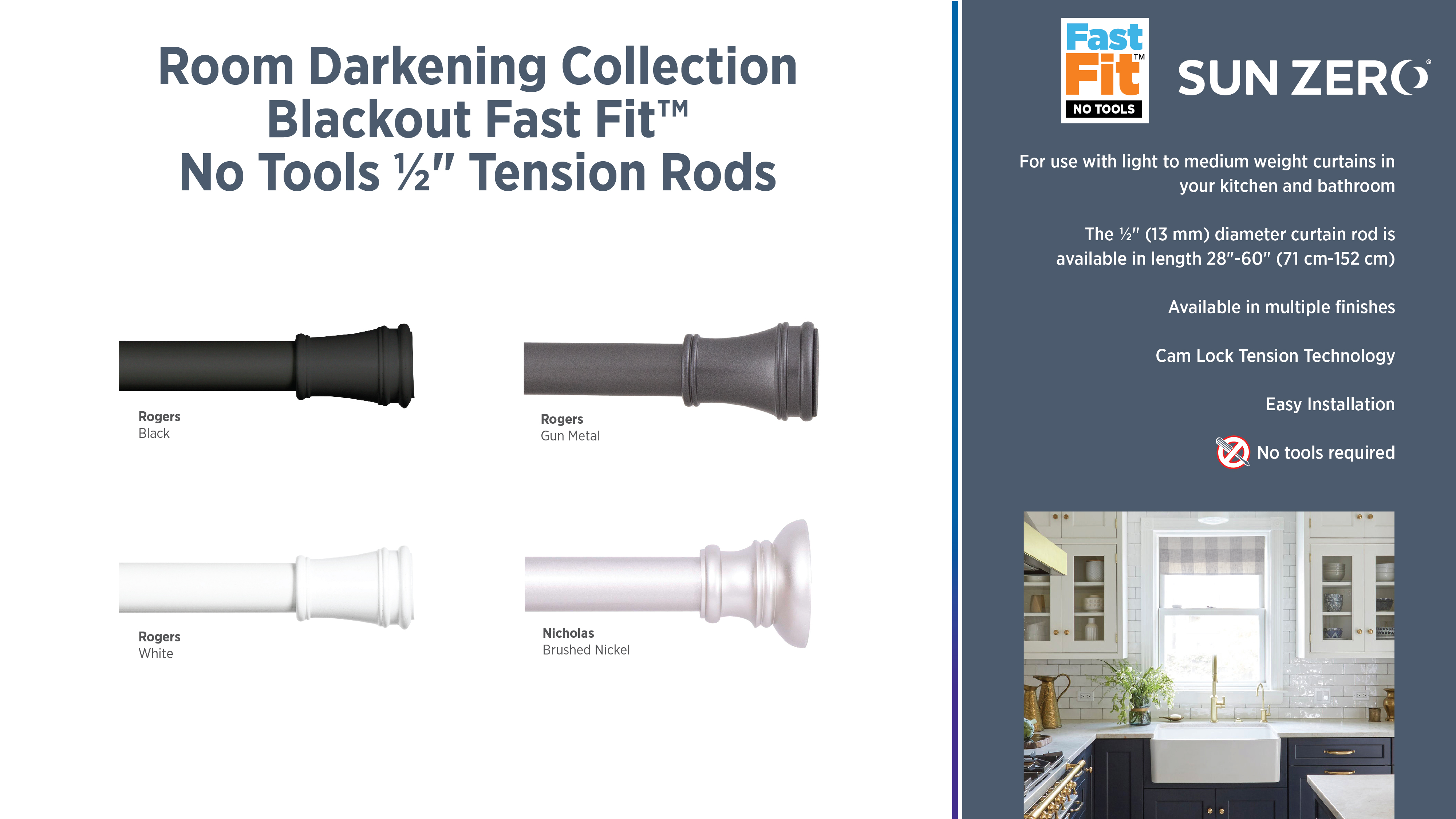 Sun Zero FFNT 1/2" Tension Rods