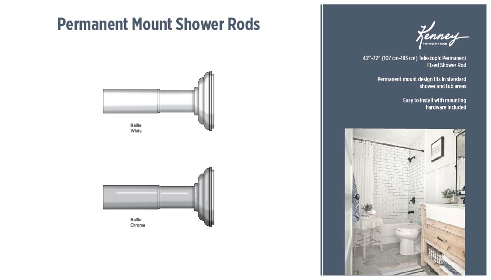 Permanent Mount Shower Rods